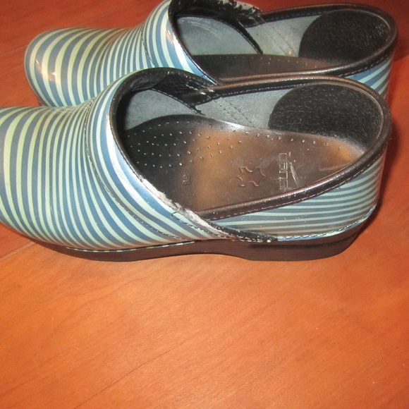 Dansko | Shoes | Blue Strioe Dansko Clogs 39 | Poshmark